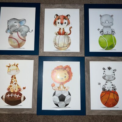 Animal Sports Nursery Nursery Sports Decor Animal Sports Print Baby Boy ...