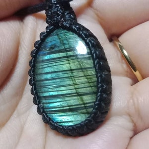 Australian Ribbon Stone Macrame Pendant Necklace - Etsy