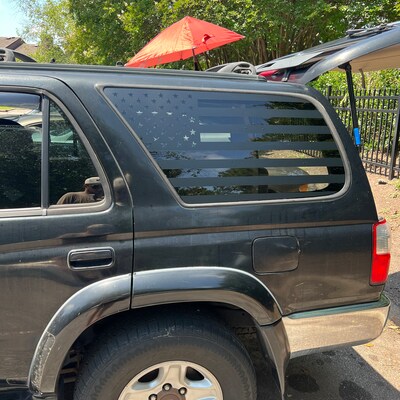 Fits 1996-2002 Toyota 4RUNNER Rear Side Windows American Flag Decal ...