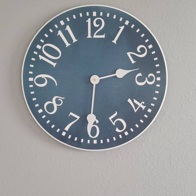 Colonial Blue Clock, Large Wall Clock, Choose From 8 Sizes. Extra QUIET ...