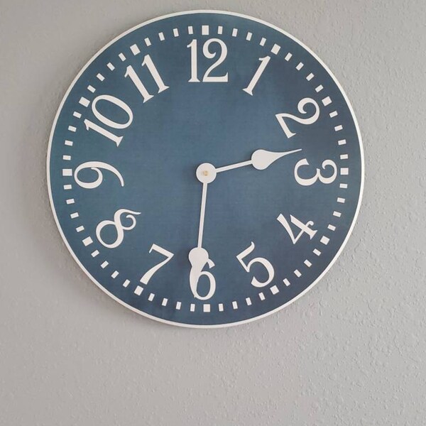 Colonial Blue Clock, Large Wall Clock, Choose From 8 Sizes. Extra QUIET ...