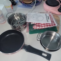1:12 Scale Real Mini Cooking Kitchen Black Metal Pan Stand Rack With ...