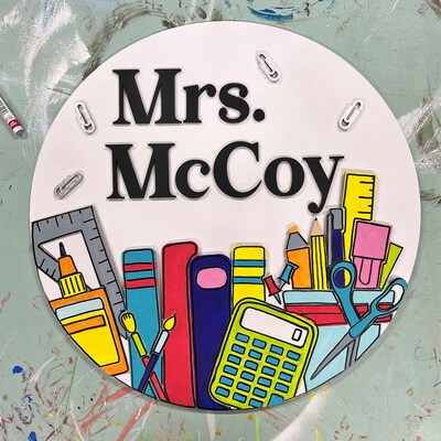 Teacher Appreciation Door Hanger School Signs Classroom Round Signs ...