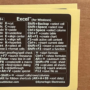 Excel for Windows PC Cheat Sheet Reference Guide Shortcut No-residue ...
