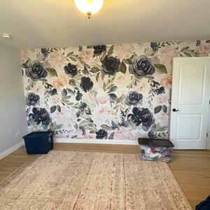 AILEEN Border Frame Nursery Decor Watercolor Flowers Pink Blue | Etsy