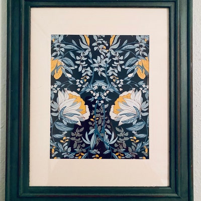 William Morris Print, Blue Flowers Print, Leaves Wall Art, Leaf Print ...