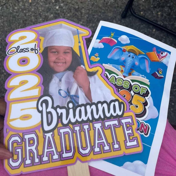 Kindergarten Graduation Fans/personalized Photo & Name, Custom Grad ...