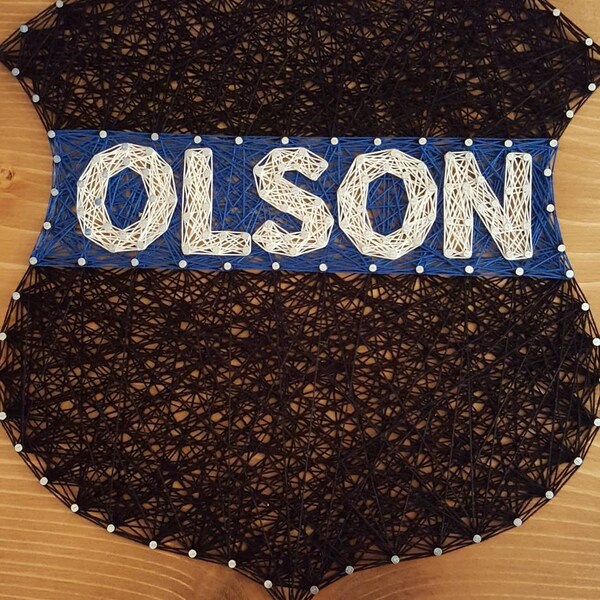 Made to Order Police Badge String Art Sign, LEO, Thin Blue Line ...