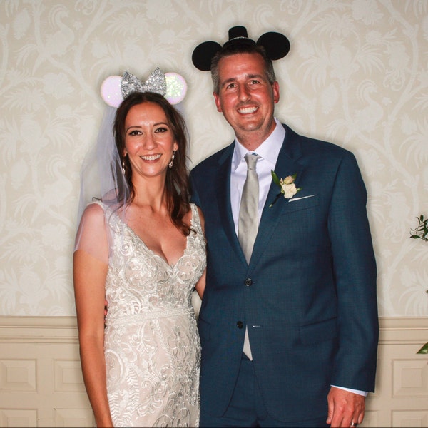Bride & Groom Ears, Bride Ears, Bride Mickey Ears With Veil, Silver ...