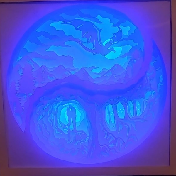 Cadre de boîte en papier et entretoises Modèle de caisson lumineux en ...