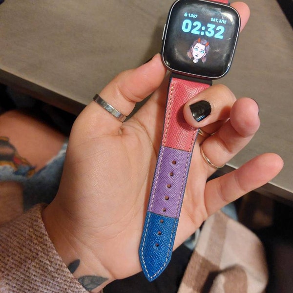 Personalized Bisexual Flag Fitbit Versa 4 3 2 1 and Lite Leather Watch ...