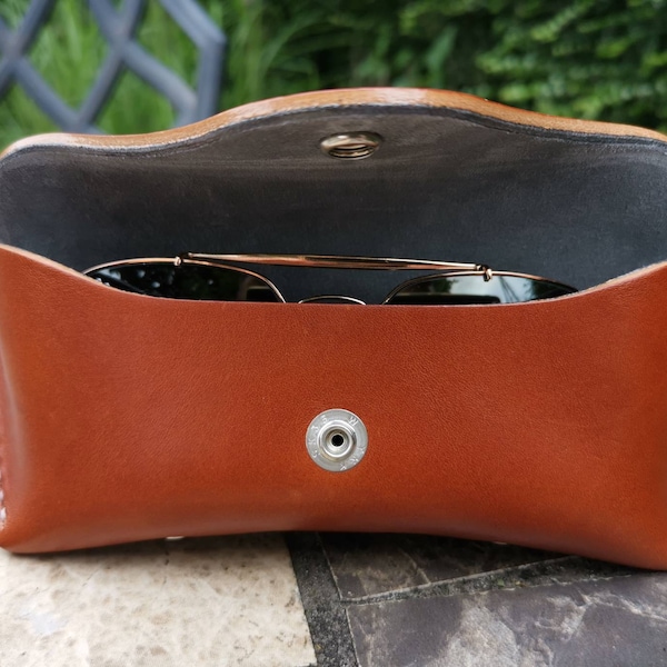 Ray Ban Case-leather Sunglasses Case-glasses Case Whiskey Saddle ...