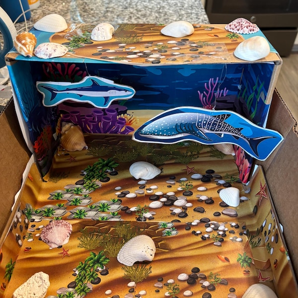 Printable Diorama Cut & Paste Shoebox Project, Create a Ocean Habitat ...