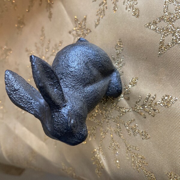 Large Heavy Cast Iron Sitting Rabbit Heavy Big Bunny - Etsy