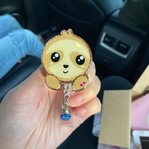 Cute Sloth Badge Reel Animal Badge Reels - Etsy