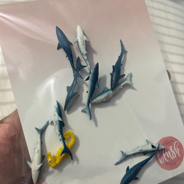 Set of Miniature Sharks - Mini Blue Shark - Terrarium Supplies - Teeny ...