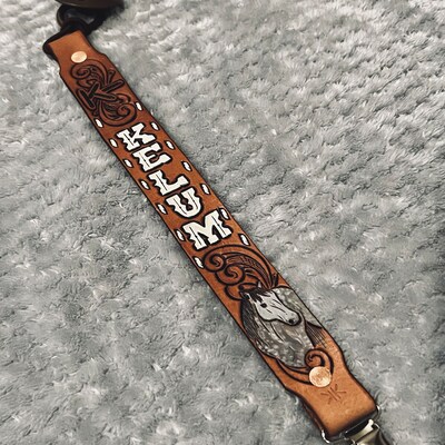 Western Tooled Leather Pacifier Clip - Etsy