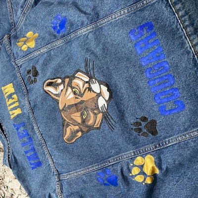 School Denim Jacket Handpainted Custom - Etsy