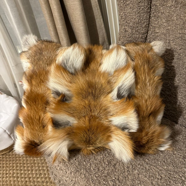 Real Fox Fur Coat, Canadian Red Fox Fur Hooded Coat. Genuine Fox Fur ...