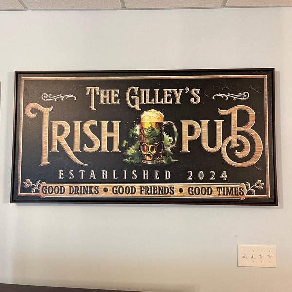 Irish Pub Sign | Man Cave Wall Art Gift | Personalized Irish Pub Sign ...