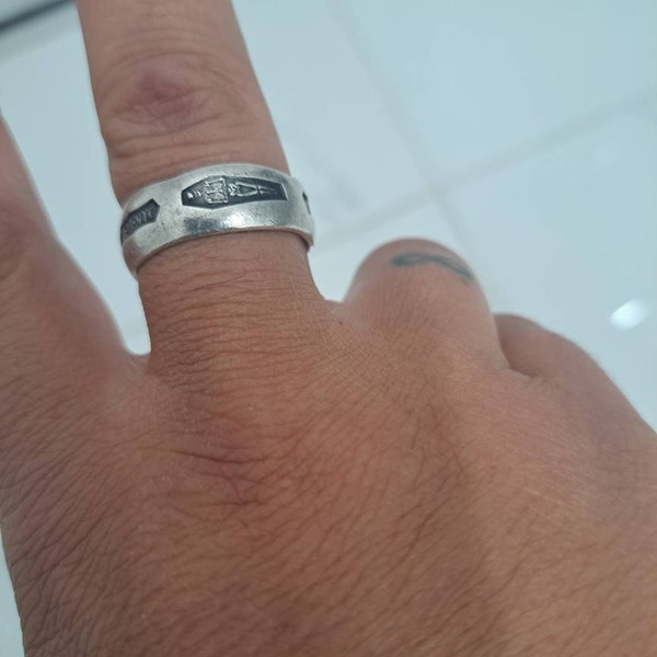 Vintage Ring, Medieval Ring, Carved Ring, Manly Ring, Mans Ring, Crest ...