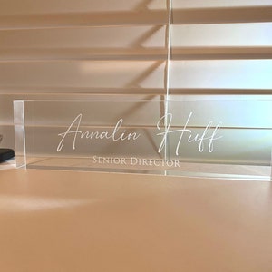 Frosted Standing Name Plate W/ Logo 10x2.75 Desk Name - Etsy