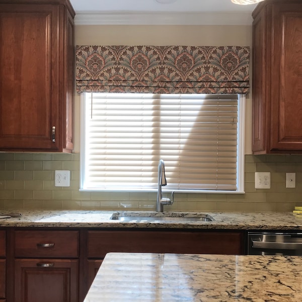 Faux Roman Shade/ Lined Mock Valance/ Fake Roman Shade/ Tommy Bahama ...