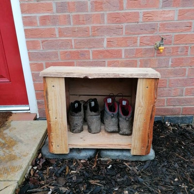 Natural Rustic Wooden Wood Tall Shoe Shed Shelter Boot Trainer - Etsy UK