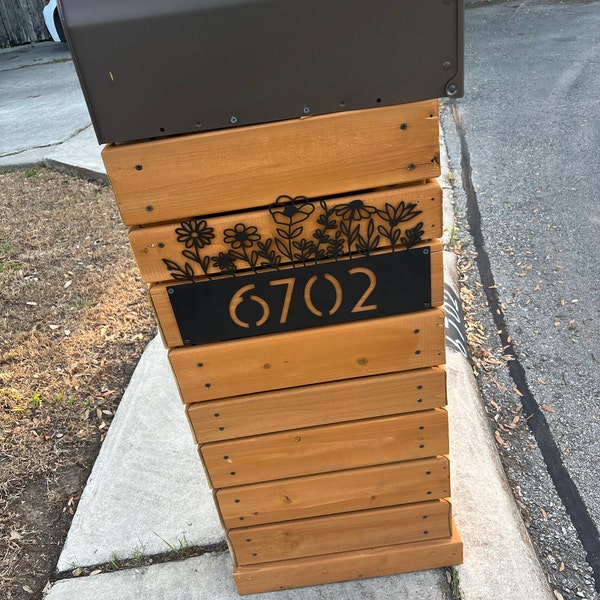 Flowers Metal Address Sign, Modern Address Sign, Address Sign, Address ...