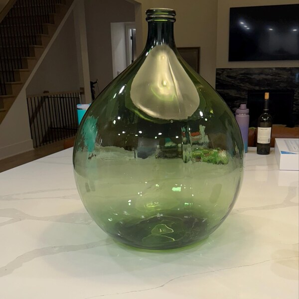 54 Liter Italian Demijohns - Light Green Glass Jar 66cm Demijohns ...