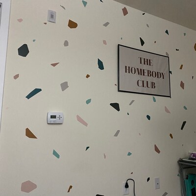 Terrazzo Wall Decal, Bright Terrazzo, Bedroom Wall Decor, Wall Stickers ...