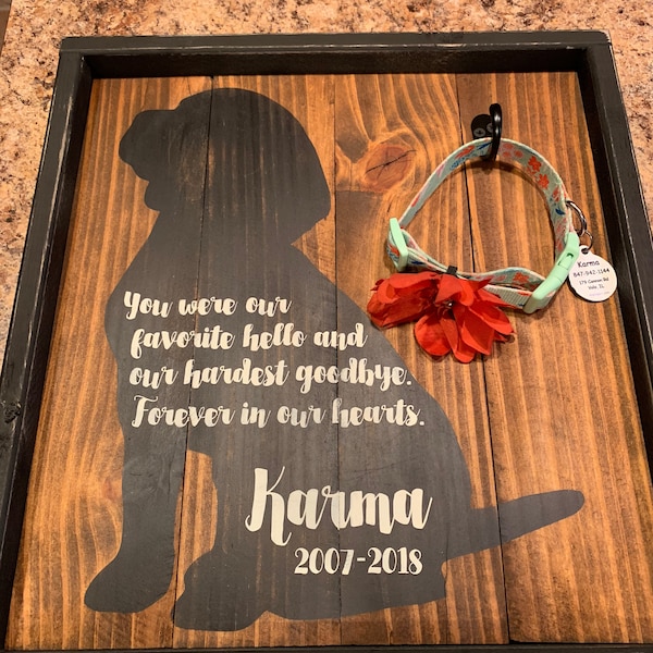 Personalized PET MEMORIAL for Collar or Photo DOG Memorial or Cat ...