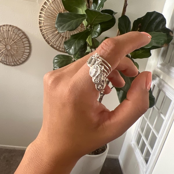 Seven Day Ring Saint Benedict Ring for Her Real Silver Ring St Benedict ...