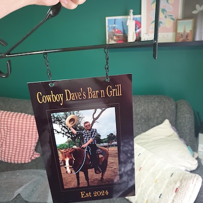 Personalised Pub Shed Hanging Swing Sign With Bracket Garden Pub Home ...