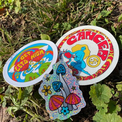 Let's Get High Sticker... Hot Air Balloons...sticker... Vinyl... Laptop ...