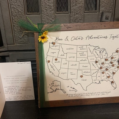 DIY National Park Push Pin Map With Tree Push Pins Great - Etsy