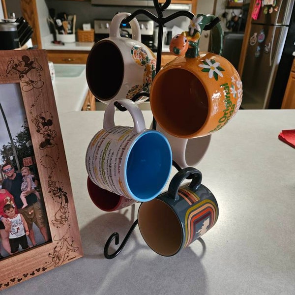 Wrought Iron Mug Holder | Mug Tree for Coffee Cup Storage | Kitchen ...