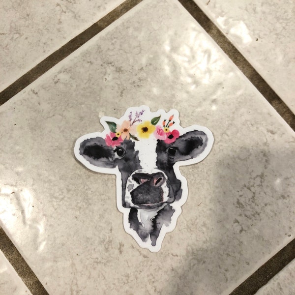 Watercolor Laptop Decal, Cow Decal, Laptop Sticker, Journal Cover ...