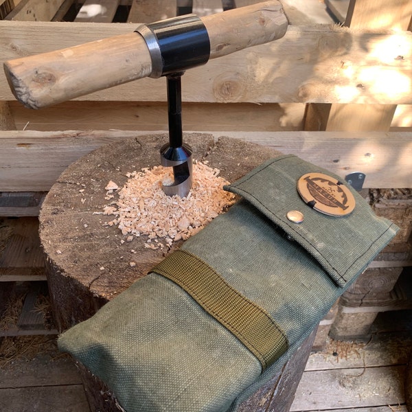Bushcraft Scotch Eye Auger Hand Drill, Primitive Woodworking Tool for ...