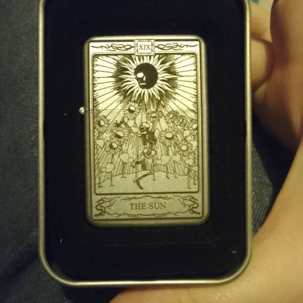 Wheel of Fortune Tarot Card Lighter, Engraved Lighter, Tarot Card ...