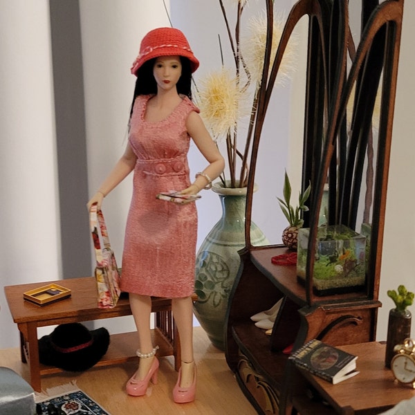 Tbleague PHICEN 1:12 Scale Doll Clothes Peplum Top and Skirt Handmade ...