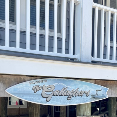 Surfboard Decor, Wall Art Personalized SURF SHOP Sign, Beach or Tiki ...