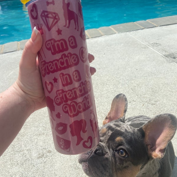 French Bulldog Glass Water Bottle | Color Choice Frenchie Water Bottle ...
