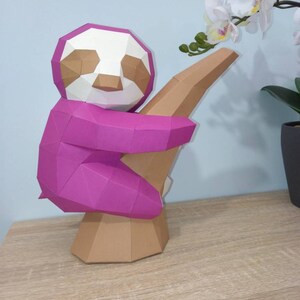 Sloth Paper Model,papercraft , DIY , Low Poly , PDF Papercraft , Sloth Model , Sloth Low Poly ...
