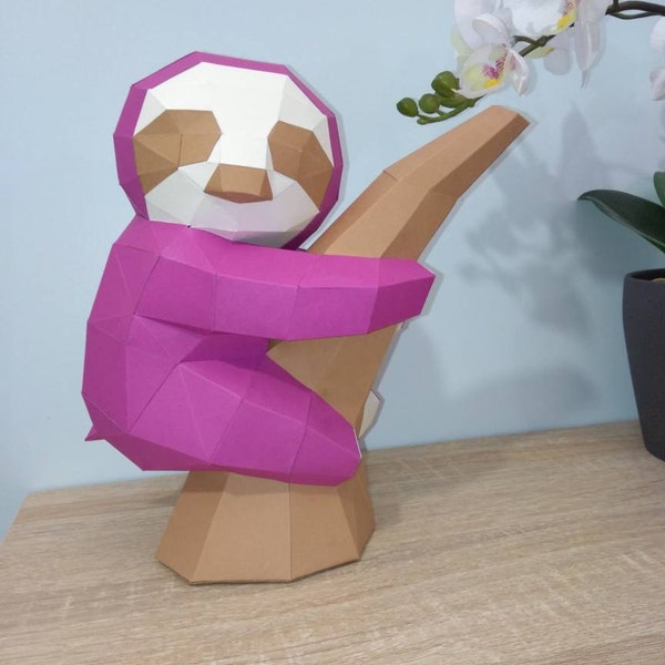 Sloth Paper Model,papercraft , DIY , Low Poly , PDF Papercraft , Sloth ...