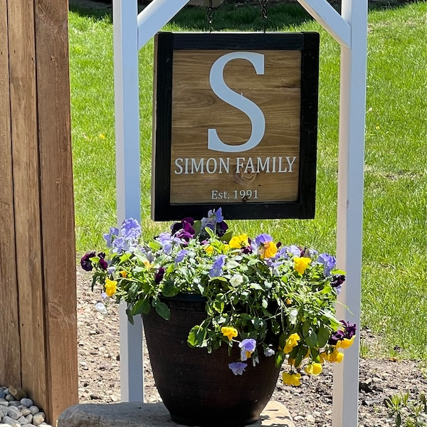 Custom Hanging Yard Sign, Handmade Sign, Personalized Address Sign ...