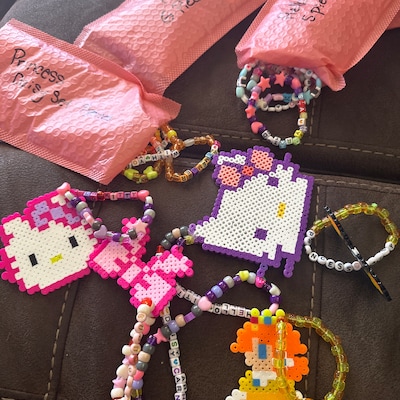 Level up Kandi Perler Necklace Rave Kandi Perler Bead Necklace EDM ...