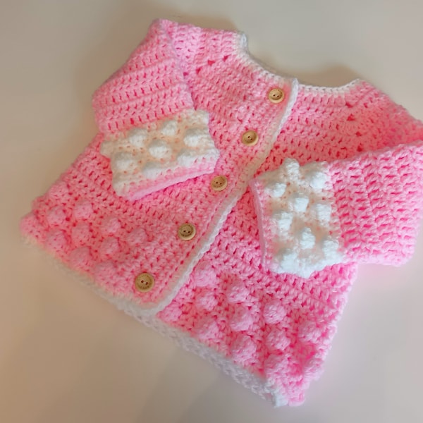 BOBBLE JACKET Crochet Pattern, Little Puffs Coatigan - for Babies and ...