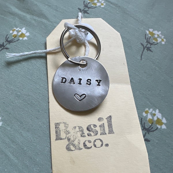 Custom Hand Stamped Dog Tags - Simple Handmade Pet Id Tag - Metal ...