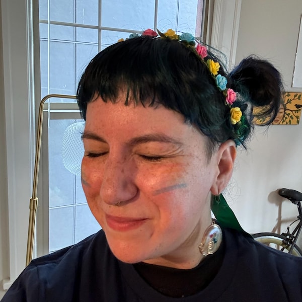 Dainty Bisexual Pride Flag Colors Flower Crown, Bisexual Pride Flower ...